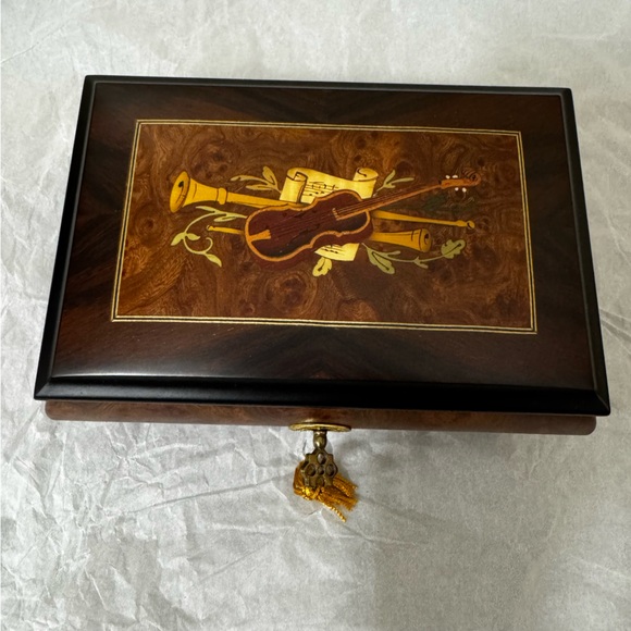 Storage & Organization | Wooden Music Box With Instrument Inlay Made In ...